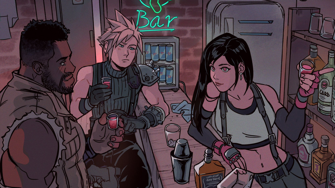 Seorang Fans Ilustrasikan Bar 7th Heaven FFVII Remake ala DC Comics ...