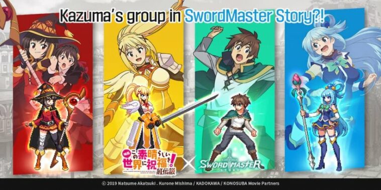 Kazuma dan Aqua hadir di Event Kolaborasi Sword Master Story dengan ...