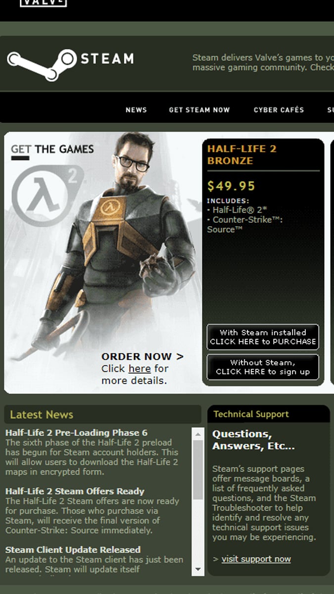 Begini Tampilan Website Steam 20 Tahun Lalu