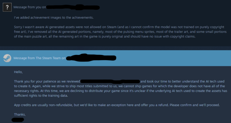 Valve Banned Game dengan Aset Gambar AI-generated di Steam