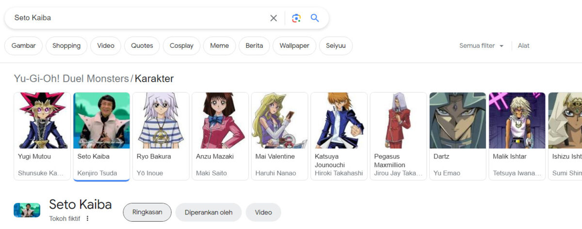 Google Perlihatkan Foto Kak Seto sebagai Seto Kaiba