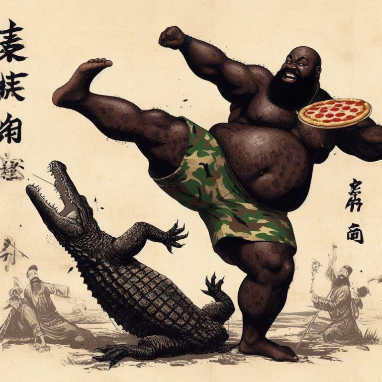 Gumbo Slice, Meme Gambar Pria Menendang Buaya yang Viral