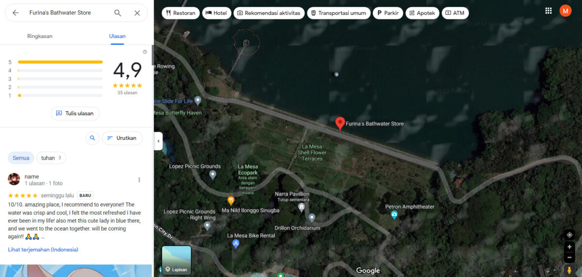 Ada Lokasi Furina di Google Map yang Bisa Kalian Temukan