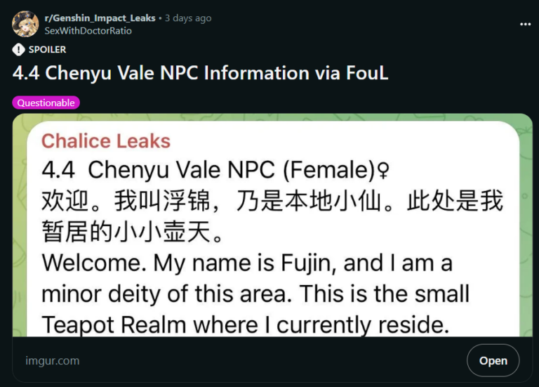 [RUMOR] Leak Fujin Genshin Impact, Diduga Sebagai Adeptus Liyue ...