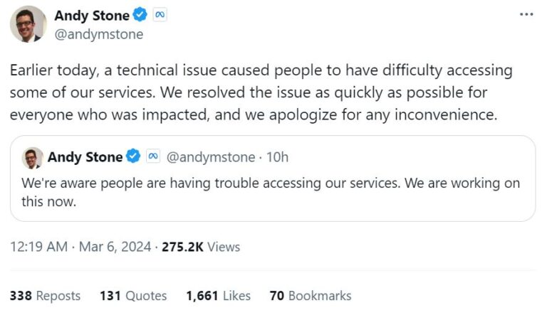 Facebook dan Instagram Sempat Down, Apa Penyebabnya? - Gamebrott.com