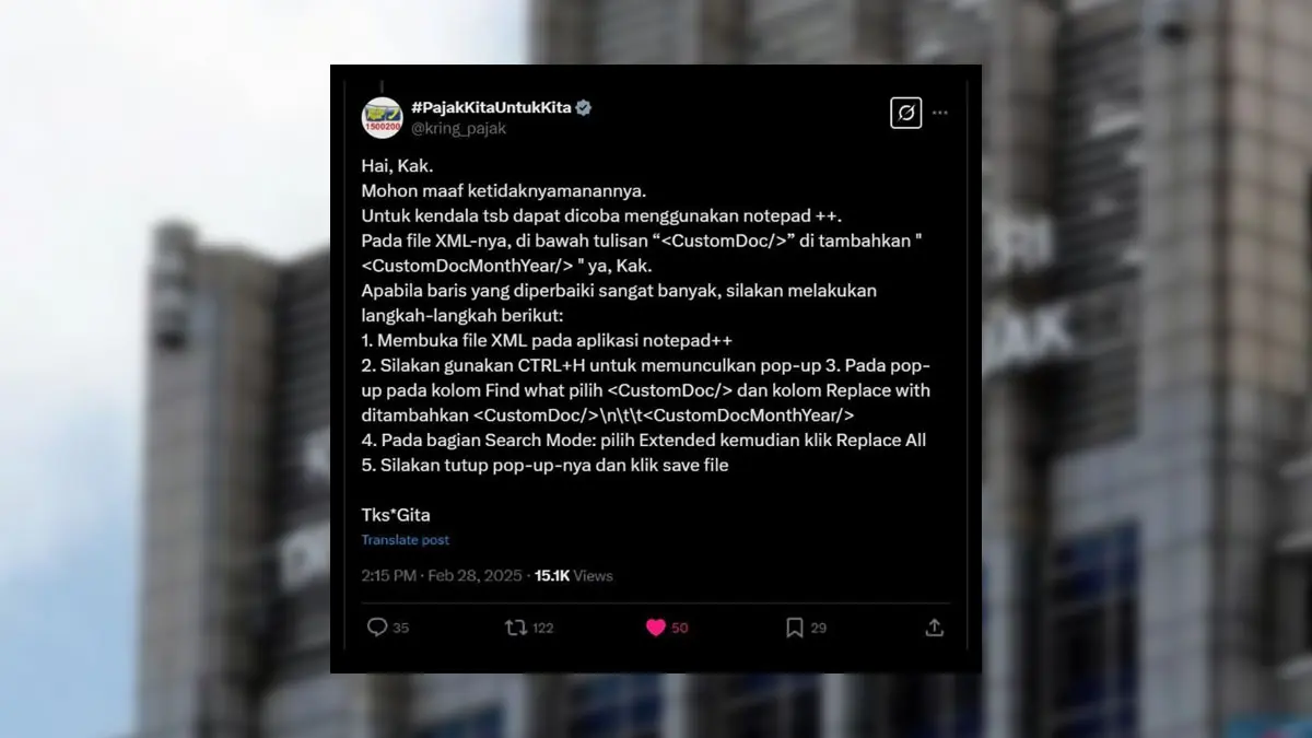 Heboh Akun Ditjen Pajak Minta Pengguna Atasi Masalah Secara Mandiri - Gamebrott.com