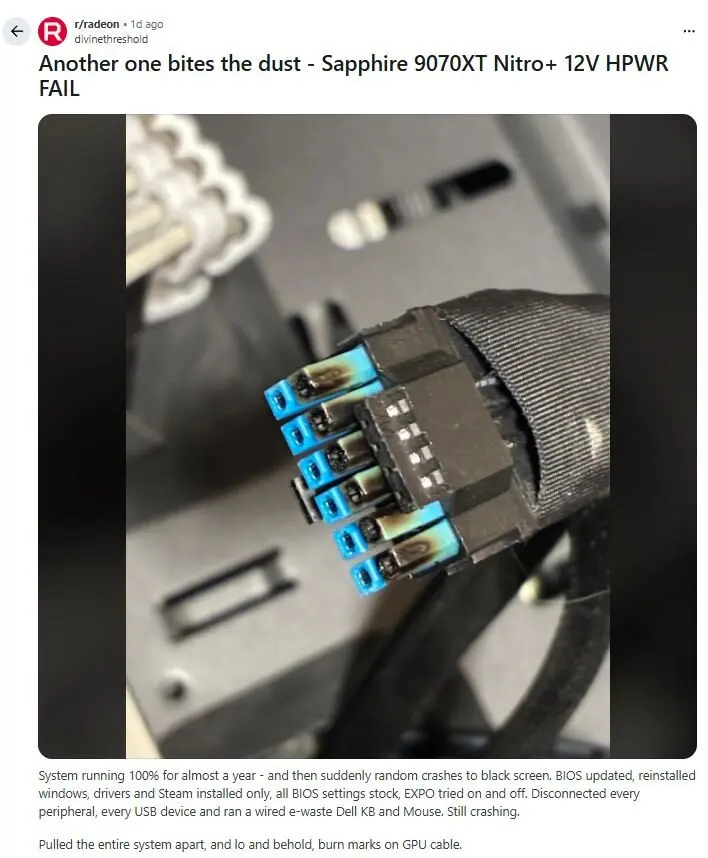 Kabel 12VHPWR Meleleh Lagi, Kali Ini RX 9070 XT Jadi Korban ...